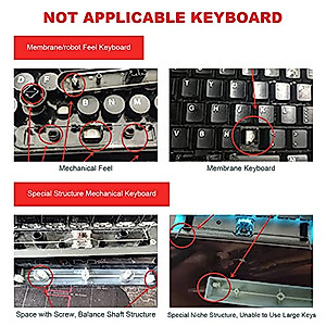 SOOTOP Steampunk Typewriter Keycaps Pudding Keycap Set Typewriter Caps for Backlit Mechanical Keyboard Round Key Cap 104 Keys with Keycap Puller (Black)