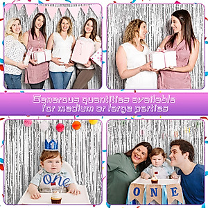 Jerify 30 Pcs Silver Foil Fringe Curtains 3.28 x 8.2 ft Metallic Tinsel Backdrop Streamer Curtains for Party Photo Wedding Birthday Bridal Shower Decor