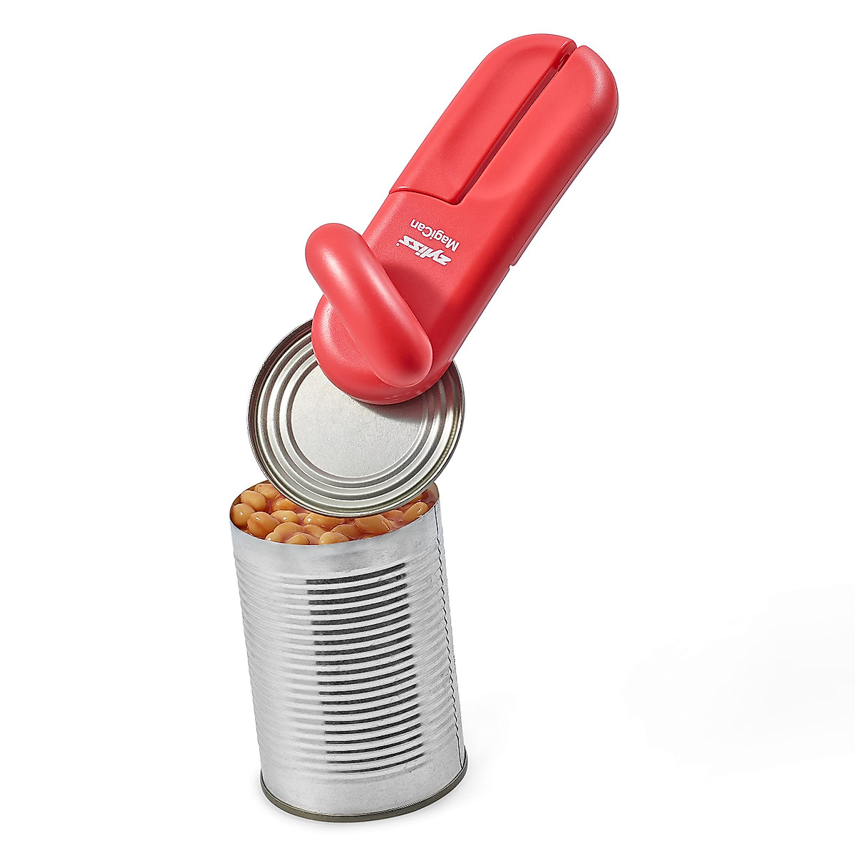 ZYLISS MagiCan Manual Can Opener with Lid Release - Red