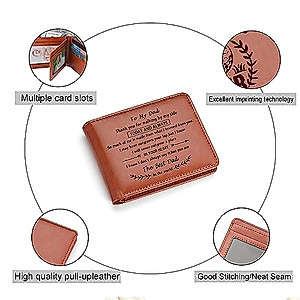 YDJFCCTD Christmas and Father's Day Gift Engraved Leather Men Wallet Best Dad Gifts Daughter to Dad Biford Leather Wallets Money Clips (Dad 2)