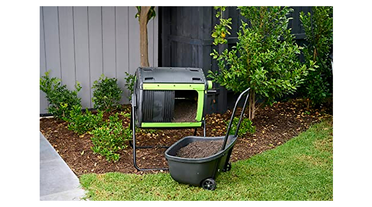 MAZE 48 Gallon Compost Tumbler & Cart - Easy Composting