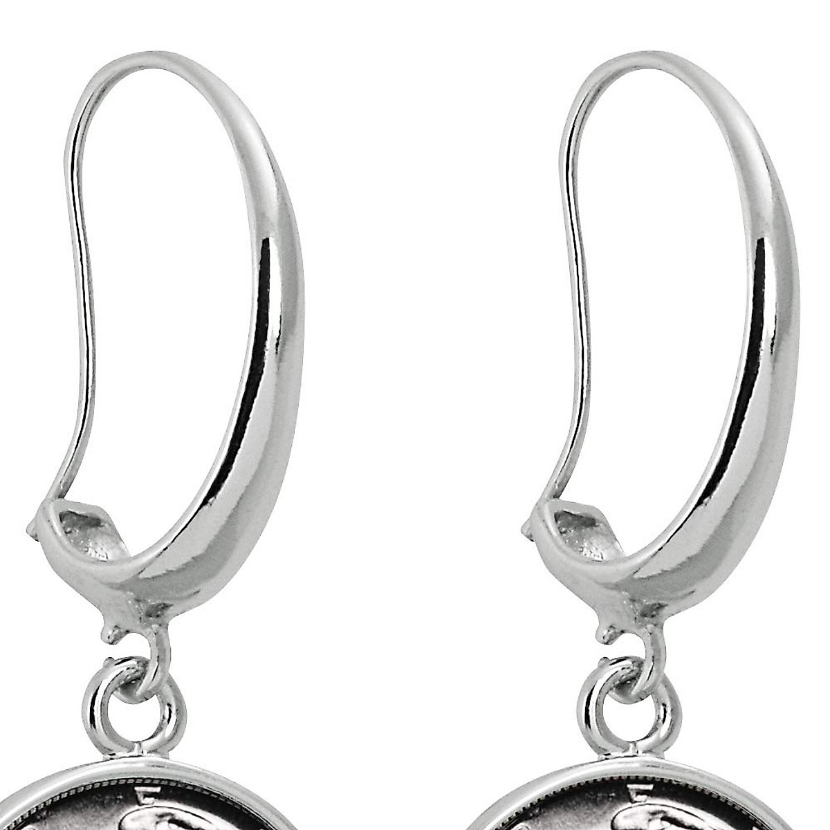 American Coin Treasures Coin Earrings Mercury Dime | Silvertone Hook Style | Genuine Coin | Women's Fashion Jewelry