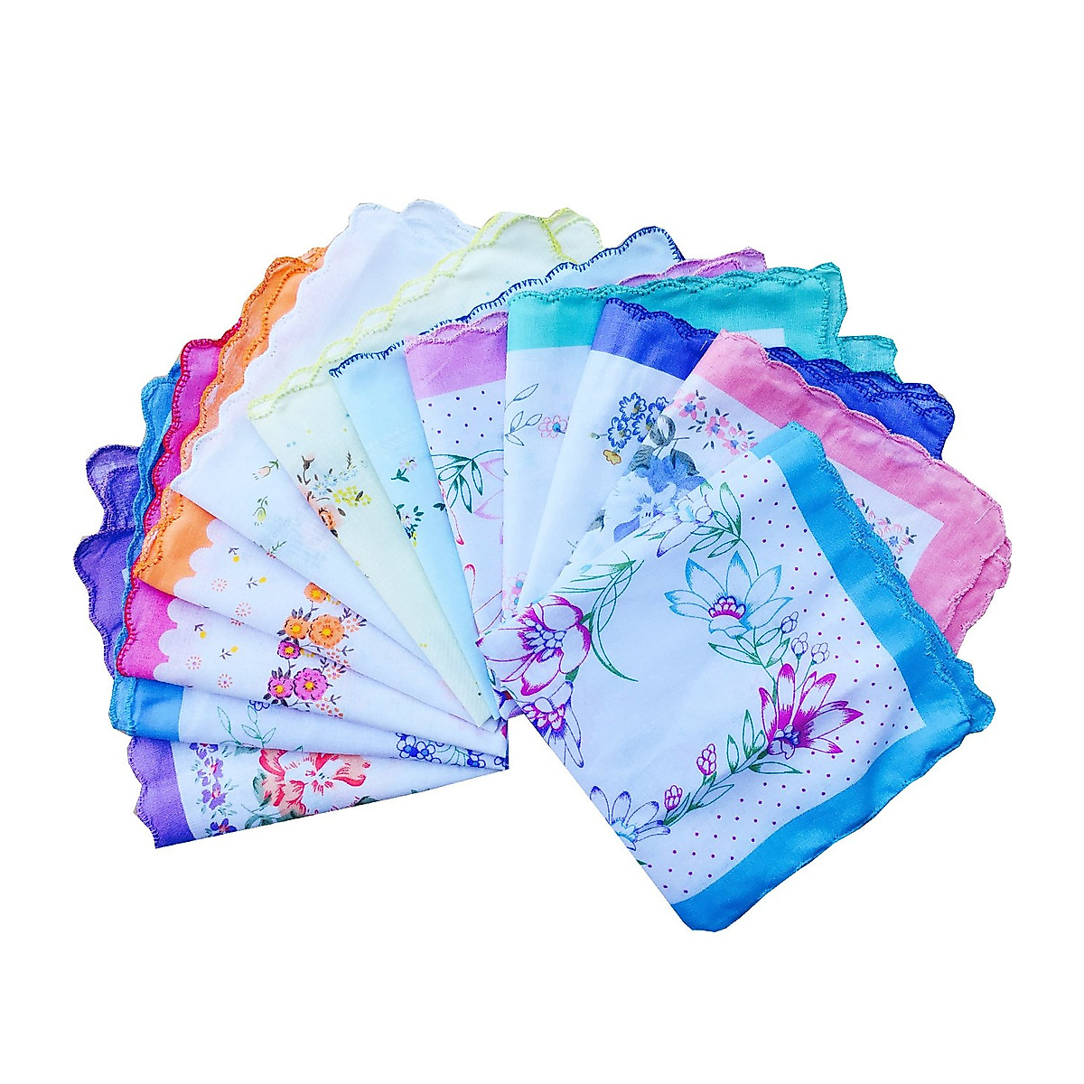 Ladies Vintage Floral 100% Cotton handkerchiefs mixed Bulk