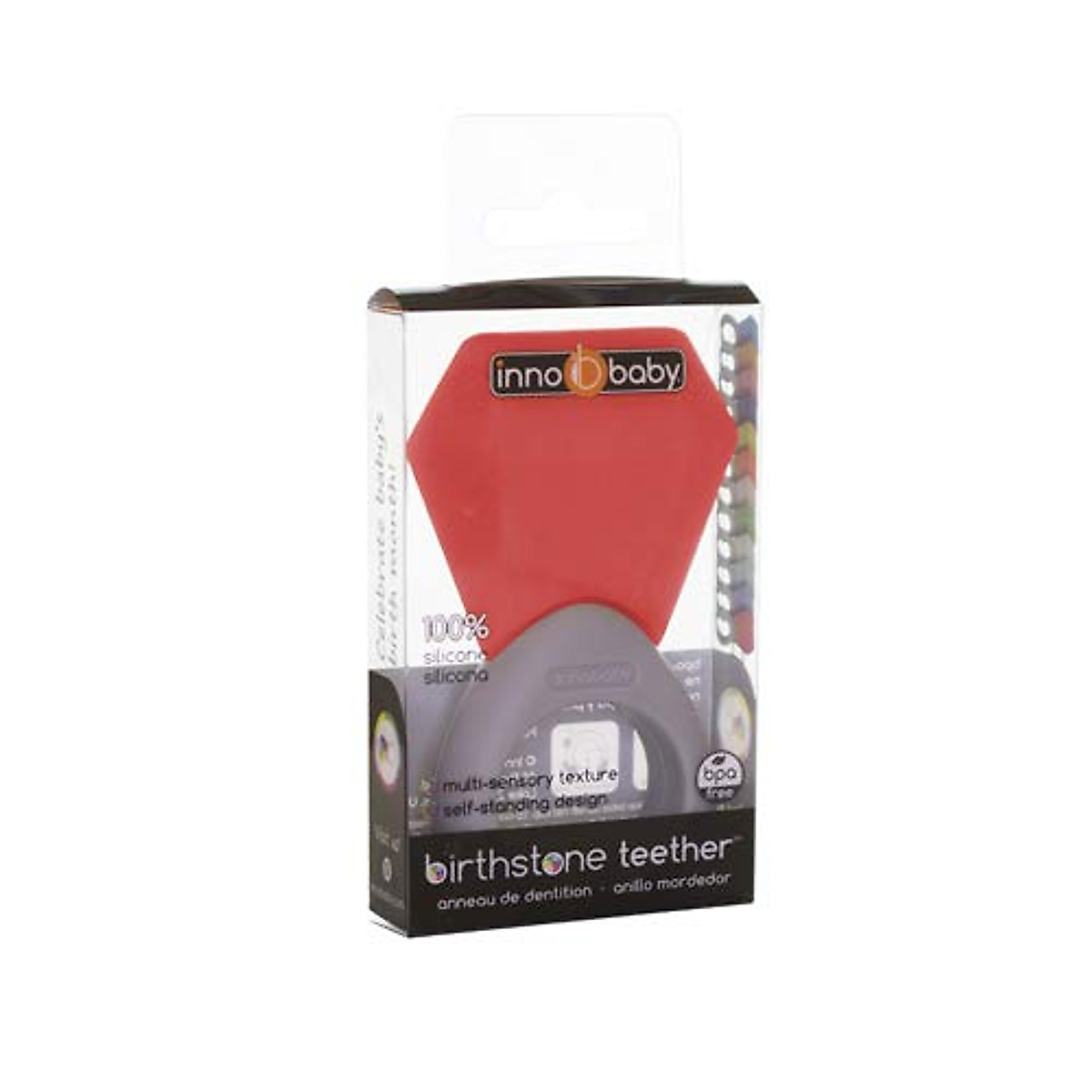 INNOBABY TEETHIN' Smart Birthstone Ring TEETHER - July (Ruby)