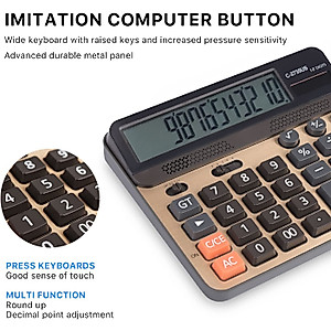 Calculator, Solar Battery Calculator Dual Power Large Standard Function Desktop Business Calculators, 12-Digit LCD Display Big Number Electronics Calculator for Office Finance School Student