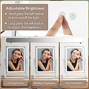 IBRIGHTSO Vanity Mirror with Lights, Hollywood Makeup Mirror with Lights, Touch Control, 3 Color Lighting Modes, Dimmable, Detachable 10X Magnification Mirror, 360° Rotation (16in, White)