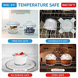 DONQQCC Small Glass Containers [12 Pack, 5oz] Reusable, Airtight, Leakproof Mini Food Storage Containers with Lids