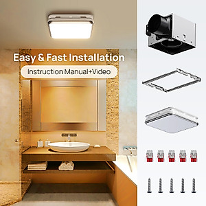 Consciot Bathroom Exhaust Fan with Light, 110/160 CFM Adjustable, 1.0 Sone, 40W Bathroom Ventilation Fan with Light for Ceiling, 1500lm LED Light 3000K/4000K/5000K Selectable & 2700K Nightlight