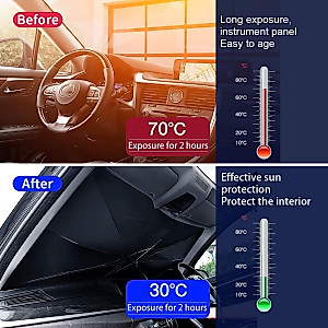 helloleiboo Car Windshield Sun Shade UV Rays and Heat Sun Visor Protector Foldable Reflector Umbrella brella Shield