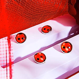 Hicarer 6 Pairs Ladybug Clip on Earrings No Pierced Black Spot Red Enamel Beetle Earrings for Women Halloween Costume