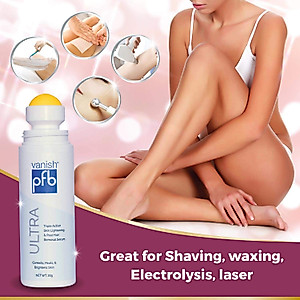 PFB Vanish Ultra with Chromabright & Shitake Mushroom, Triple Action Dark Spot Remover, Ingrown Hair & Razor Bump Stopper, Roll-On Skin Care Treatment, 93g – New Formula