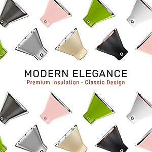 SNOWFOX Premium Vacuum Insulated Stainless Steel Martini Glass -Set of 2 -Martinis Stay Icy Cold -Stemless Cocktail Glasses -Elegant Home Entertaining -Bold Beautiful Barware Set -8 oz -White/Gold