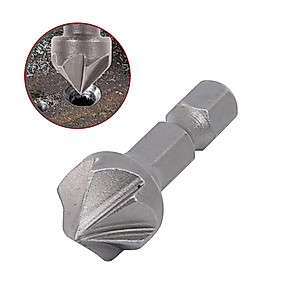 90 Degree Countersink Drill Chamfer Bit 1/4" Hex Shank Woodworking Angle Point Bevel Cutting Cutter Remove Bur,3PCS