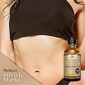 aroma king 100% Pure Organic Jojoba Oil - Natural Unrefined, used to Moisturizer Face, Hair, Skin, Nails, Cuticles, Stretch Marks & Sensitive Skin 4 Fl Oz. (120 ML) (4 Fl Oz)