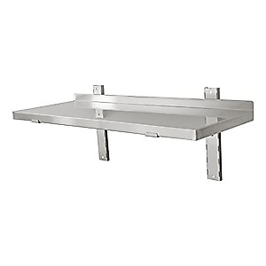DULNICE Stainless Steel Wall Shelf Commercial Wall Mount Floating Shelving (39.4" x 12.6")
