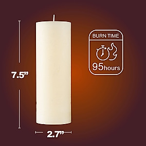 SPAAS Rustic Ivory Pillar Candles - 2.7" X 7.5" Decorative Candles Set of 4 - Clean Burning and Dripless Unscented Rustic Pillar Candles for Home Decorations, Party, Weddings, Spa, Restaurant