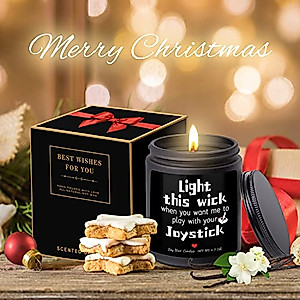 Gifts for Him,Funny Gifts for Men Boyfriend Husband,Light This Wick When You Want Me to Play with Your Joystick-Vanilla Milk Scented Candles,Naughty Couples Funny Gifts for Men