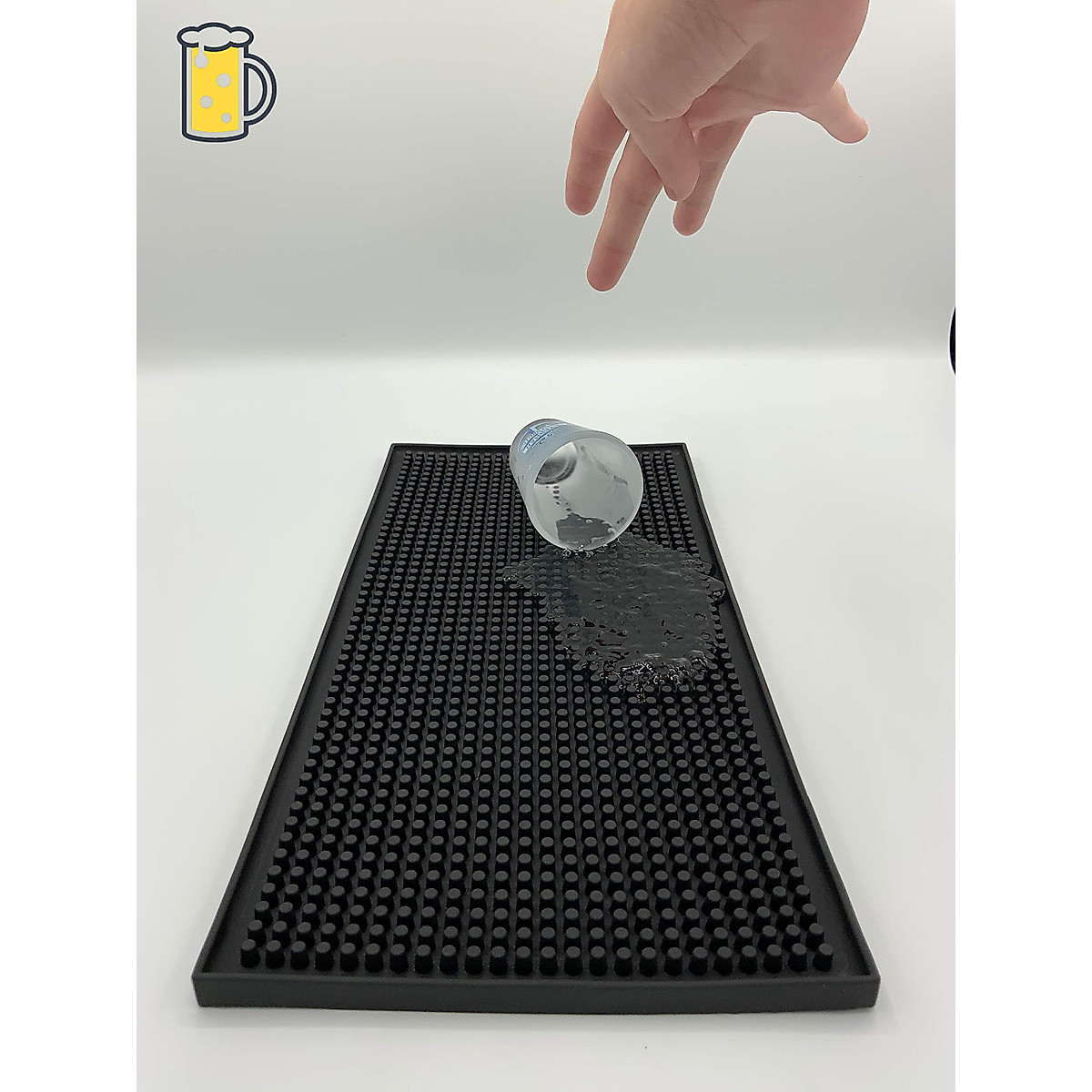 Bar Mat 6x12 for Cocktails and Coffee Bar Perfect Dish Drying Mat (1) - Professional Bar Spill Mat Perfect Barware for Bar Set - Dish Drying Soft Rubber Mat for Delicate Glass Dishes and Cups