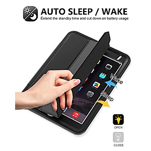 SEYMAC for iPad Mini 5 / Mini 4 Case 7.9", Sturdy Heavy Duty Shockproof Protection Folio Stand Case with Smart Cover Auto Sleep/Wake for iPad Mini 5th / 4th Generation, Black