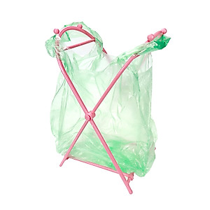 Xiaoyztan Foldable Garbage Bag Holder ABS Plastic Trash Bag Support Frame for Home Kitchen Garden Outdoor (Pink)