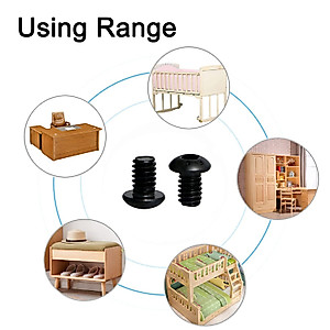 Aopin 1/4-20 x 3/8" Hex Socket Cap Screws, Button Head Socket Cap Screws, 10.9 Grade Alloy Steel, Black Oxide Finish, Fully Threaded, 10Pcs