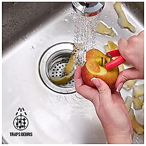 Highcraft 9843 Stainless Steel Kitchen Sink Strainer Basket-Replacement for Standard Drains (3-1/2 Inch) -Universal Style Rubber Stopper