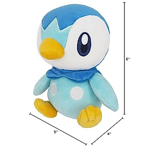 Sanei Pokemon All Star Collection - PP89 - Piplup Plush 6", Blue