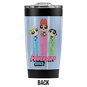 Logovision Powerpuff Girls Fly Stainless Steel Tumbler 20 oz Coffee Travel Mug/Cup, Vacuum Insulated & Double Wall with Leakproof Sliding Lid | Great for Hot Drinks and Cold Beverages