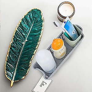 Ponpong Small Slim Grey Plastic Storage Baskets, 11.02" X 3.74" X 2.76", 6 Packs