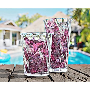 Amazing Abby - Glacier - 18-Ounce Plastic Tumblers (Set of 8), Plastic Drinking Glasses, Mixed-Color High-Balls, Reusable Plastic Cups, Stackable, BPA-Free, Shatter-Proof, Dishwasher-Safe