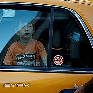 iSYFIX No Smoking Sign Sticker - 6 Pack 3x3 inch - for Home, Business, Office & Restaurants, Premium Self-Adhesive Vinyl, Laminated for Ultimate UV, Weather, Water, & Fade Resistance, Indoor/Outdoor