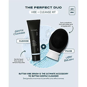 Buttah Skin by Dorion Renaud Buttah Vibe Cleansing Brush with Stand – New & Improved Technology for Deep Cleansing & Gentle Exfoliation - Sonic Pulsating Face Brush - 2-Speed Brush for Men & Women