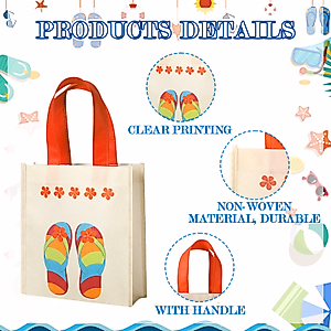 Kacctyen 24 Pcs Summer Gift Bags End of the Year Present for Kids Pool Party Favors Gift Bags Beach Bags for Kids Totes Bag Cute Reusable Travel Bags for Kids Summer Tropical End of the Year Party