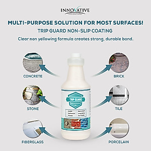Trip Guard - Clear Anti Slip - Non Skid - Safety Tile and Floor Treatment - Multi-Surface Textured Coating for Stairs, Floors, Walkways & Concrete - Use on Any Slippery Surface Except Wood