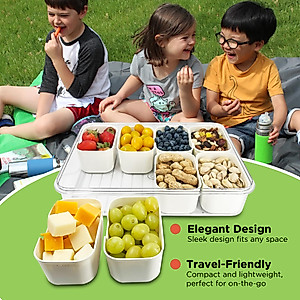 SnapWave Snackle Box Container - Snack Box Container - Snackle Box - Divided Serving Tray with Lid - Snack Tray - Snack Boxes - Snack Tray with Lid - Snacklebox - Snackle box Charcuterie Container