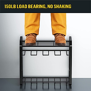 Power Tool Organizer Heavy Duty, Wall Mounted Utility Storage Rack with 8 Drill Slots and Extra-Large Capacity, Garage Tool Organizers and Storage, Floating Shelf for Drills, etc