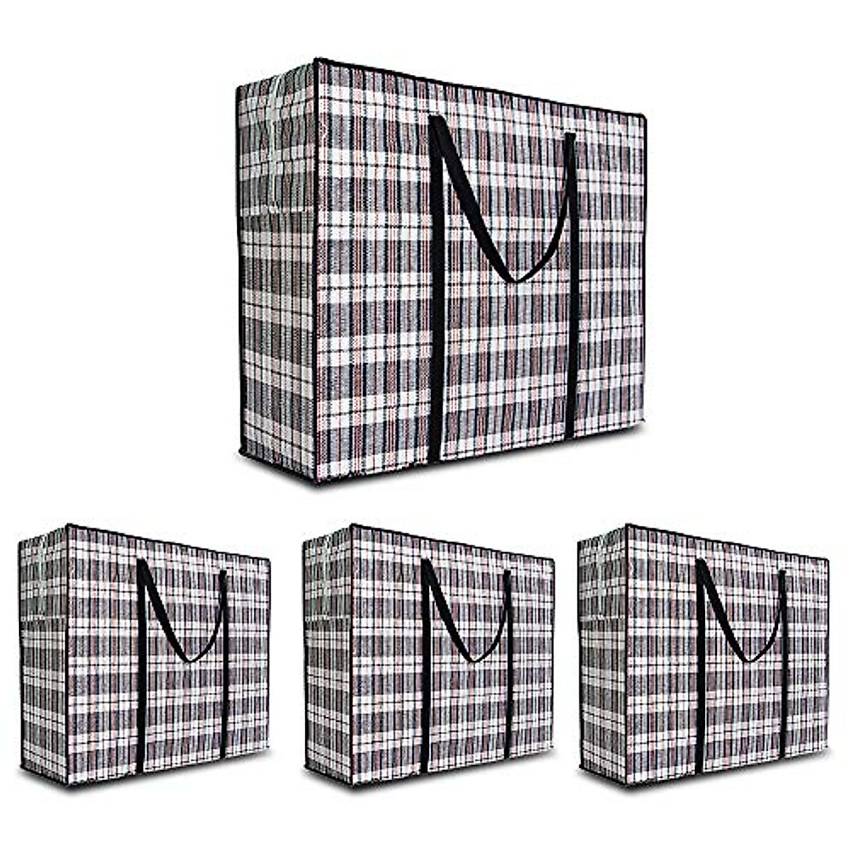 Heavy Duty Extra Large Moving Bags, 168L Jumbo Organizer Storage Bags With Durable Zipper, Water Resistant Totes, Carrying Bag, Camping Bag for Clothes, Bedding, Comforter, Pillow, Moving(Set of 4)