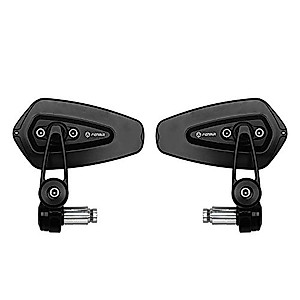 FENRIR CNC Aluminum Alloy Cafe Racer Black Motorcycle Bar End Mirrors Side Folding 22MM 7/8" inch Handlebar Mirror Universal Rear View For M6/M8 Standard Super Sport Naked Street Bike Scooter Minimoto