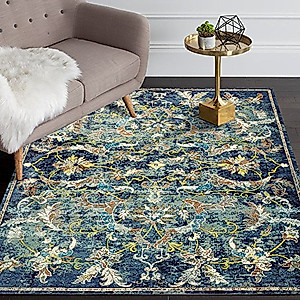LR Home Gala Collection Area Rug, 8' x 10', Navy Multi