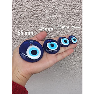 Long tiantian Evil Eye Necklace for Women Blue Turkish Leather Rope Eye Necklace Ojo Necklace Evil Eye Pendant Necklace Third Eye Lucky Protection Necklace (0.98in pendant 17.7in rope)…