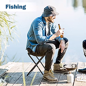 YSSOA Folding Camping Stool, Portable Collapsible Camp Stool, Folding Foot Rest for Lightweight Compact Chair, Foldable Footstool Ottoman for Outdoor Hiking Backpacking Fishing Picnic Barbecue BBQ