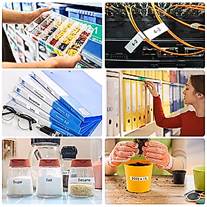 Auto-Cut Label Maker Machine with Tape PS-100E Rechargeable Handheld Labeler with Keyboard Multiple Templates for TZe 0.13-0.47 Inch Tapes Easy to Use for Home Office Industrial Labeling Organization