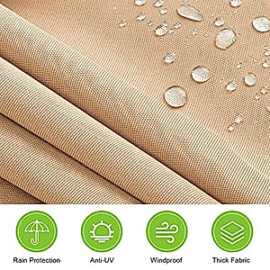 Patio Awning Retractable Awning Sunshade Shelter Deck Canopy Window Door Awning with Crank Handle and UV Water-Resistant Fabric for Outside Patio Porch Garden,Tan (8’x10’)