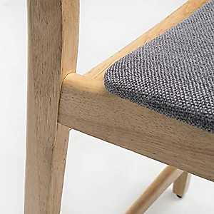 Christopher Knight Home Gavin Counter Chairs, 2-Pcs Set, Dark Grey / Oak Finish