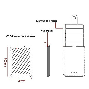 Phone Card Holder RFID Blocking Sleeve, Pu Leather Back Phone Wallet Stick-On Pull up 5 Card Holder Universally Pocket Covers Credit Cards Cash for iPhone/Android/Samsung/All Smartphones(RoseGold)