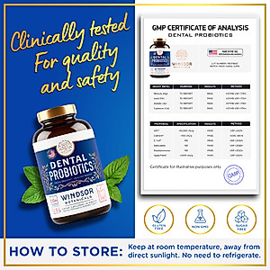 Oral Probiotics for Teeth and Gums - 3BN CFU Lactobacillus Salivarius Acidophilus Rhamnosus Streptococcus - Bad Breath Treatment for Adults - 45 Chewable Mint Dental Probiotic Tablets for Women & Men