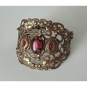 Rose Cuff Bracelet, handmade jewelry gothic victorian edwardian art nouveau steampunk art deco