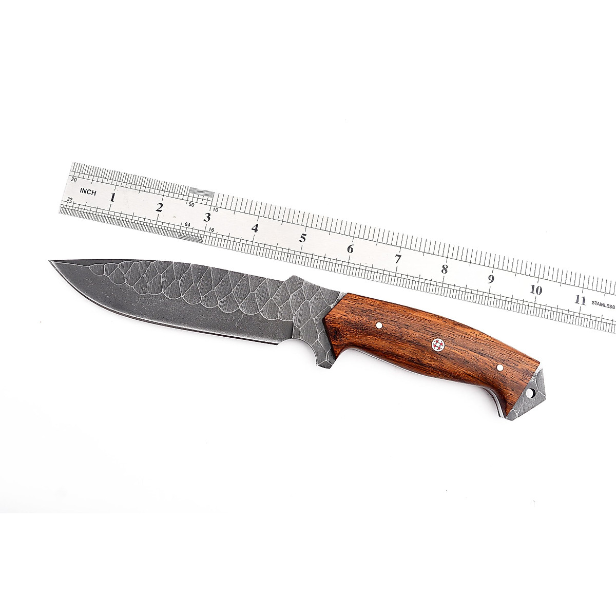 HANDCRAFT GOODS Handmade Hunting Knife with Leather Sheath Bushcraft Knife1095 Steel Fixed Blade Hunting Knife -HUNTER