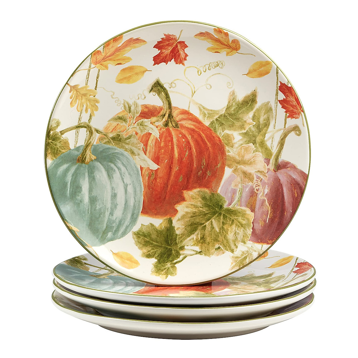 Certified International Autumn Harvest 11" Dinner Plates, Multicolor, Large, Set of 4