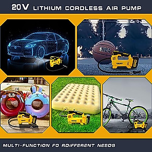 Tire Inflator for DEWALT 20V MAX Battery, Portable Air Compressor Auto Tire Pump with Digital Pressure Gauge 120PSI for Car, Truck, Bikes, Ball (Tool Only, NO Battery)